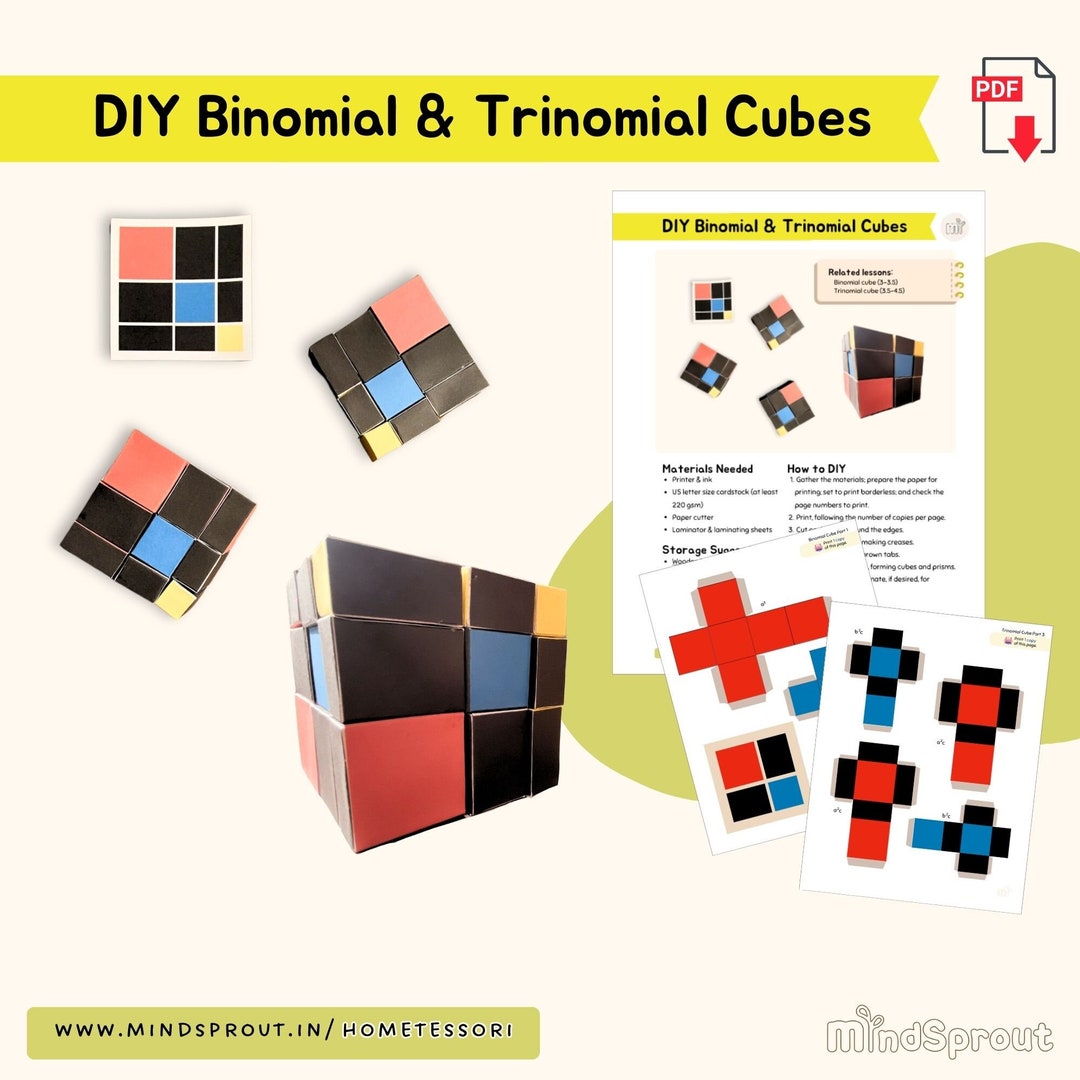 DIY Binomial Cube Trinomial Cube Montessori Sensorial Material DIY ...