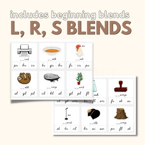 CONSONANT BLENDS Beginning & Ending Sound Montessori Language Blue ...