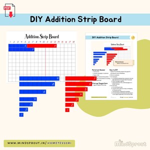 Addition Strip Board DIY Montessori Math Material Extension Activity ...