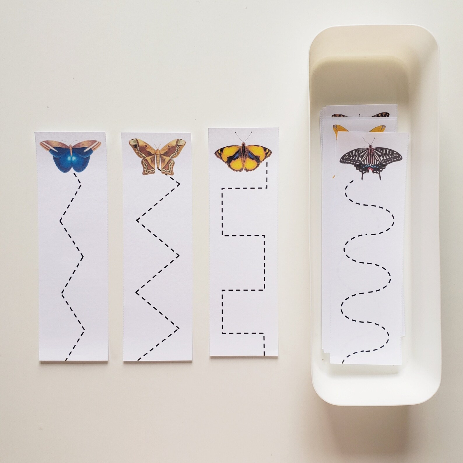 BUTTERFLY Cutting Strips & Symmetry Puzzles Match, Scissors Activity ...