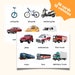 LAND VEHICLE 3-part Card Montessori Language Nomenclature Classified ...