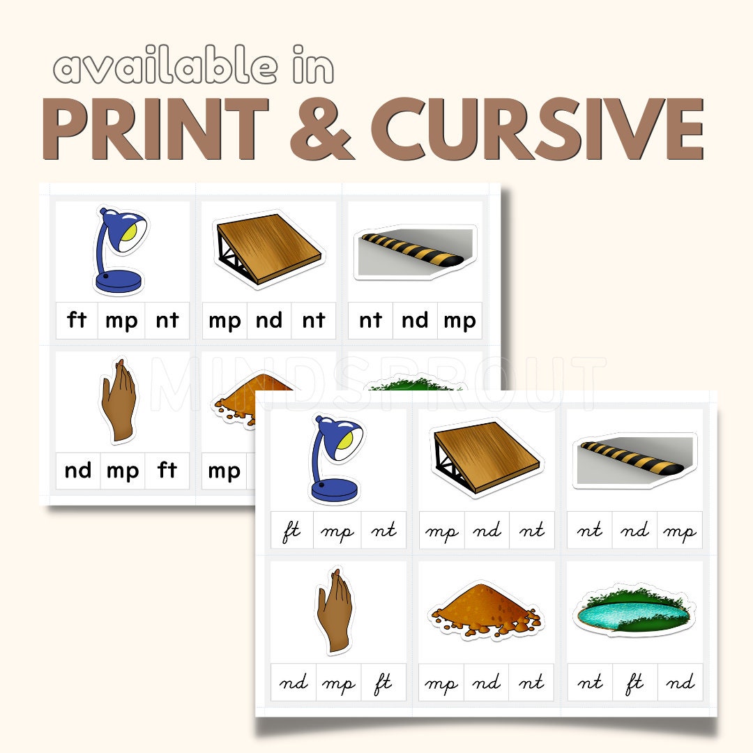 CONSONANT BLENDS Beginning & Ending Sound Montessori Language Blue ...