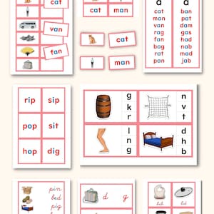 Pink Language Series PBG Montessori Language Reading System CVC Words ...