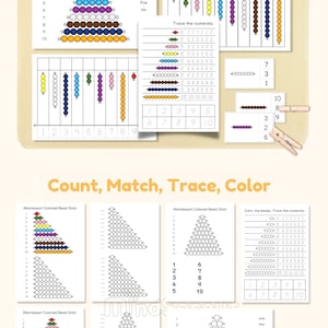 Colored Short Bead Stair Montessori Math Material Counting One-to-one ...