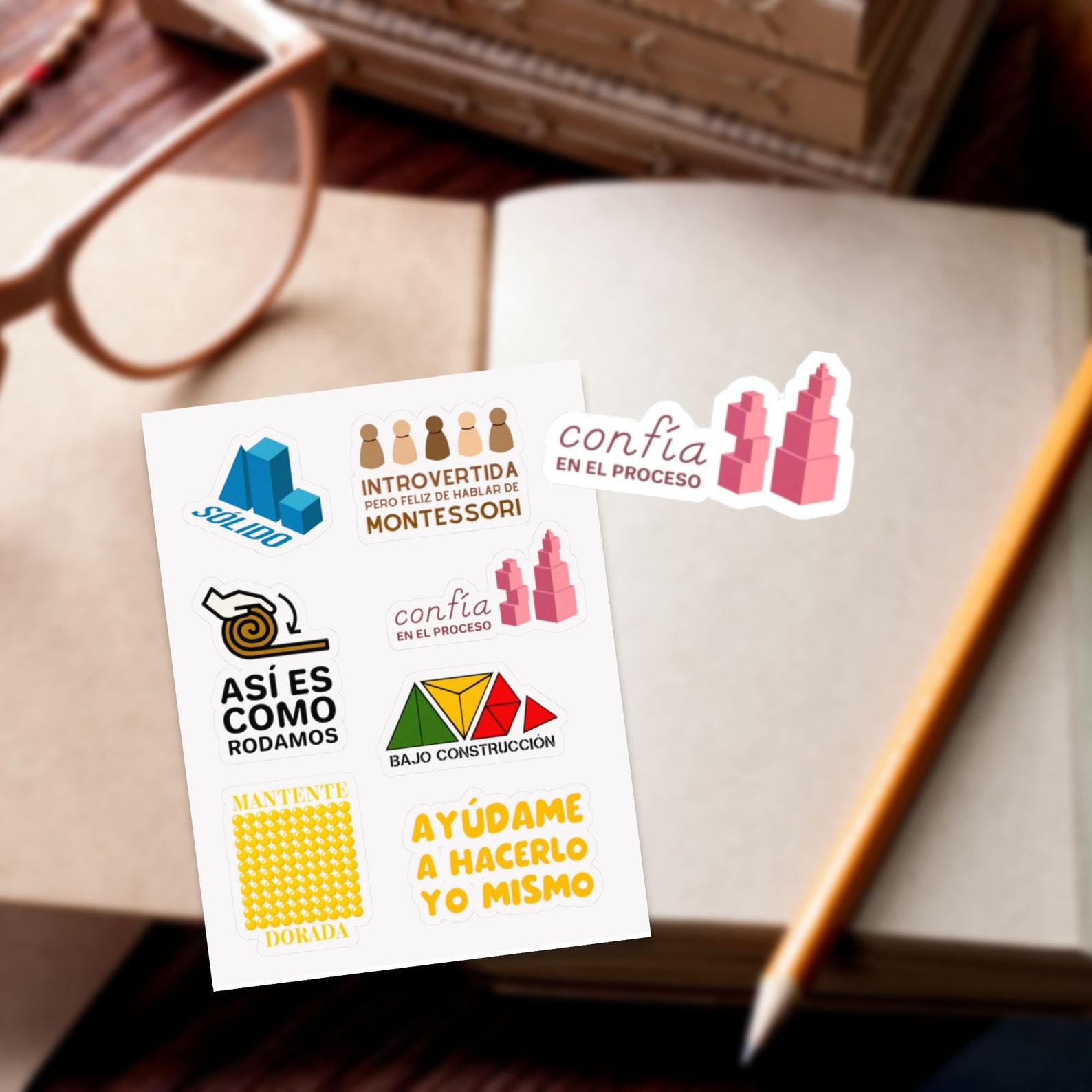 Spanish Montessori Sticker Sheet Pack Gift for Montessori Teacher ...