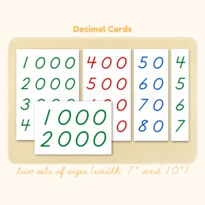 Golden Beads Material Large Number Cards BUNDLE Montessori Math ...
