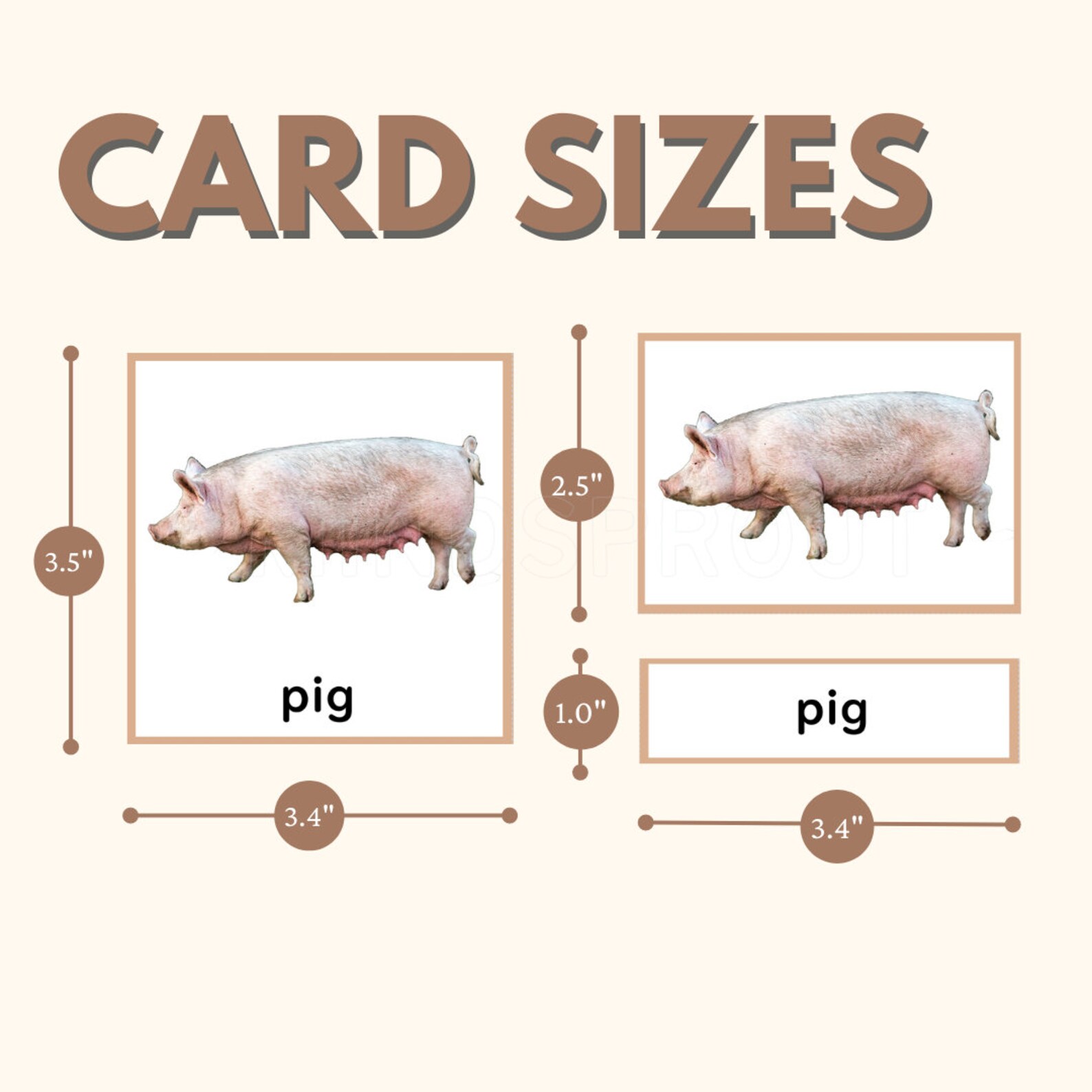 FARM ANIMALS 3 Part Card Montessori Nomenclature Card Shadow Matching ...