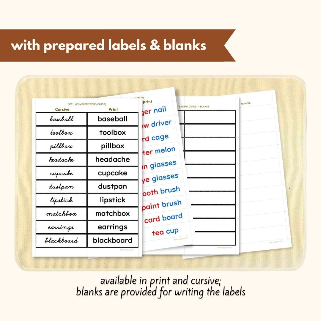 Montessori COMPOUND WORDS Word Study Montessori Language Reading and ...