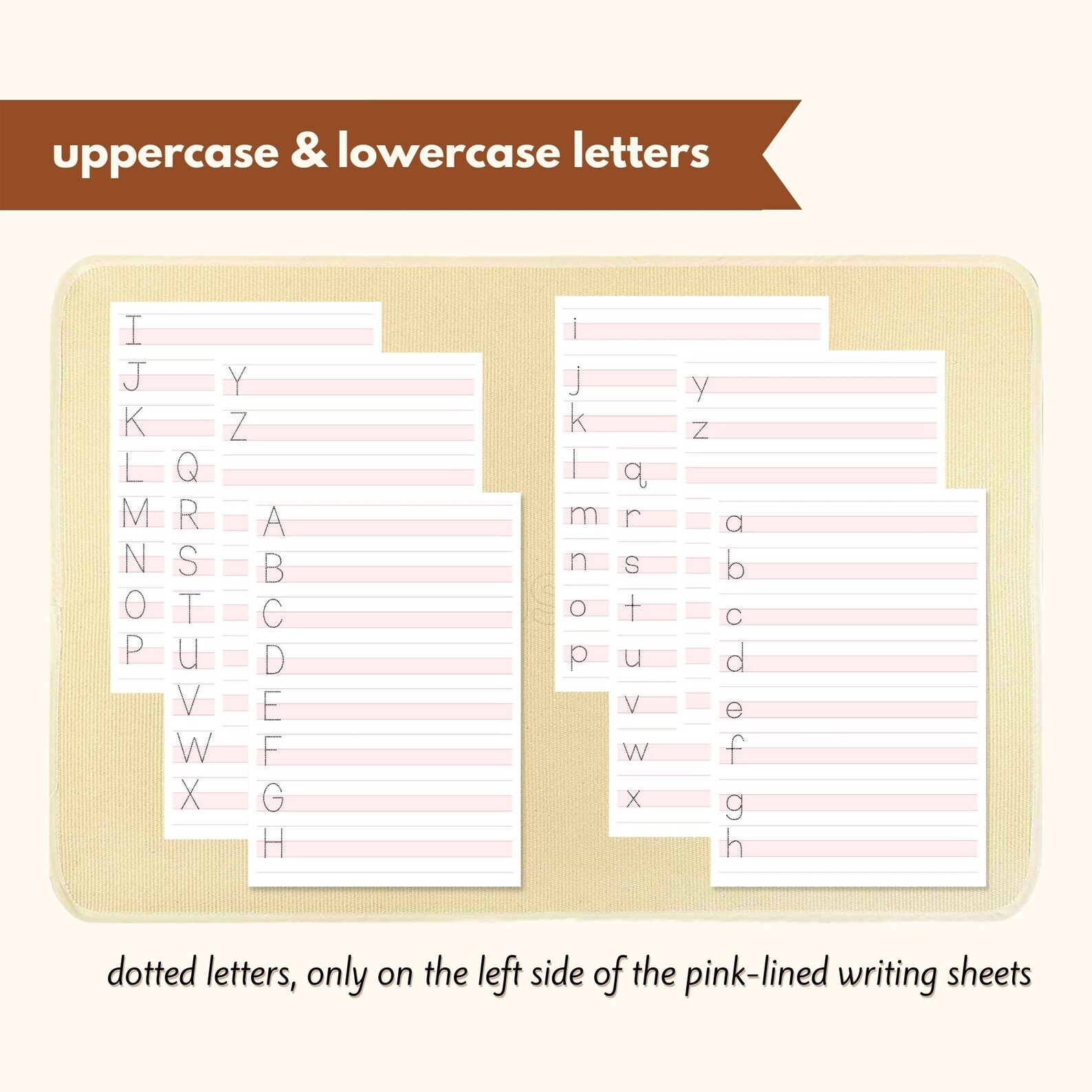 Montessori Pink-lined PRINT Letter Writing Sheet Tracing Activity ...