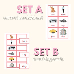 PINK Language Series PBG Montessori Language CVC Word Clip Card ...