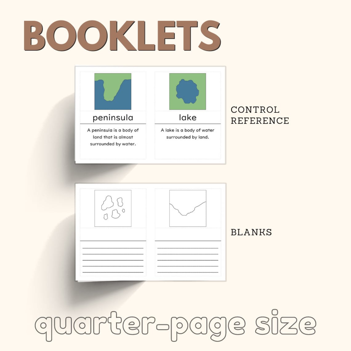 Landforms Bodies of Water Montessori Nomenclature 5-part Card Booklet ...