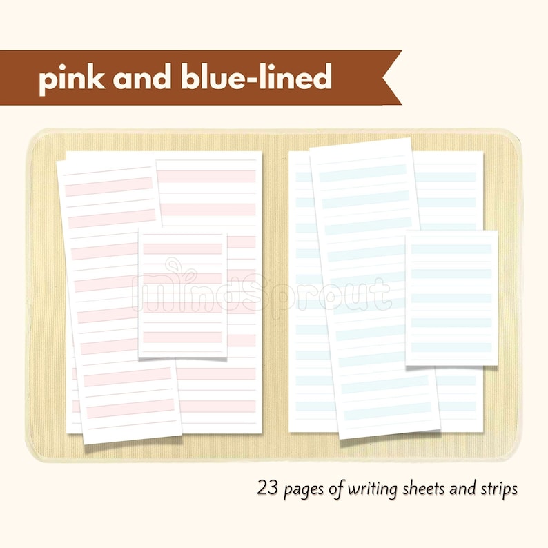 Montessori Writing Paper BUNDLE Sheet Strip Booklet Montessori Language ...