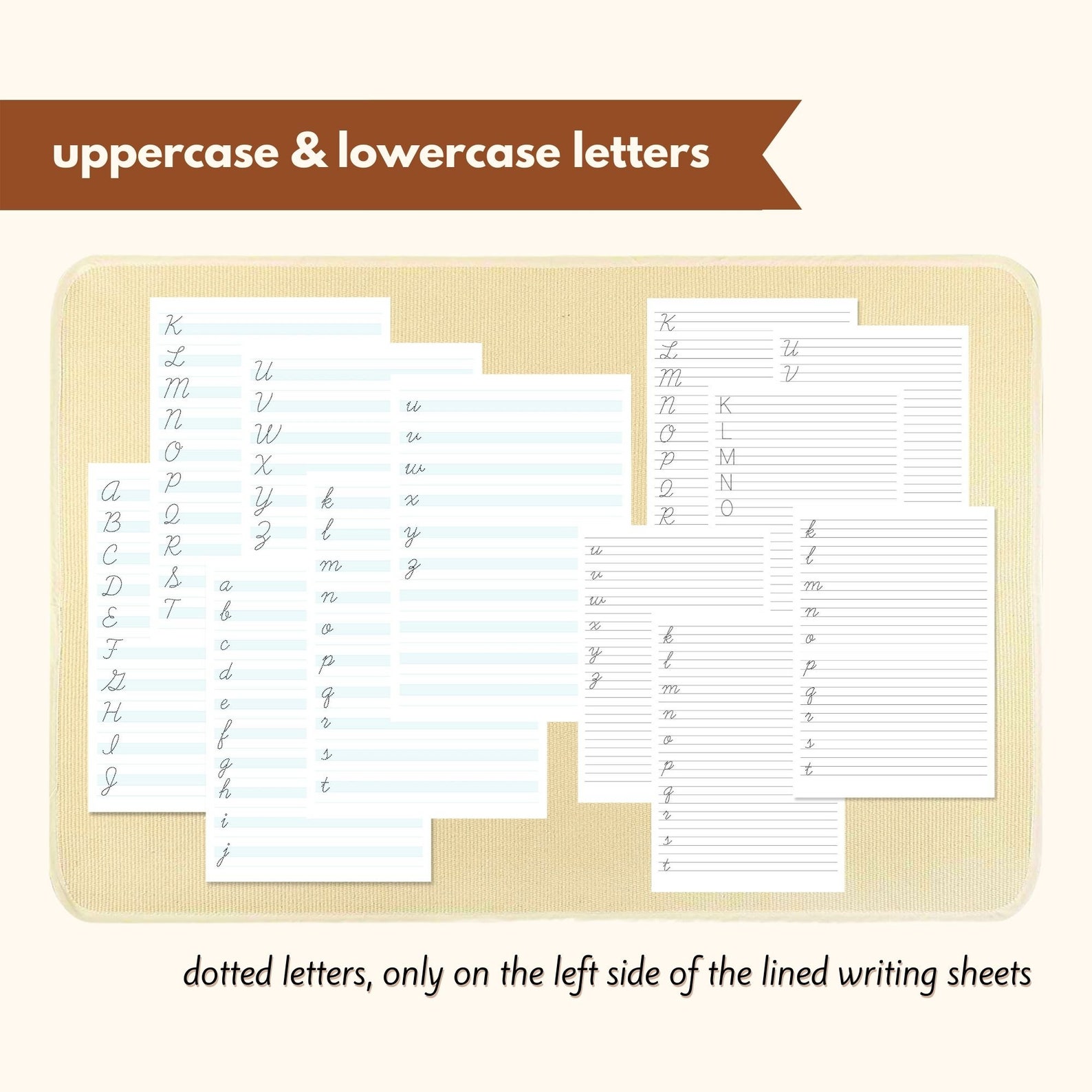 Montessori Blue-lined CURSIVE Letter Writing Sheet Tracing Activity ...