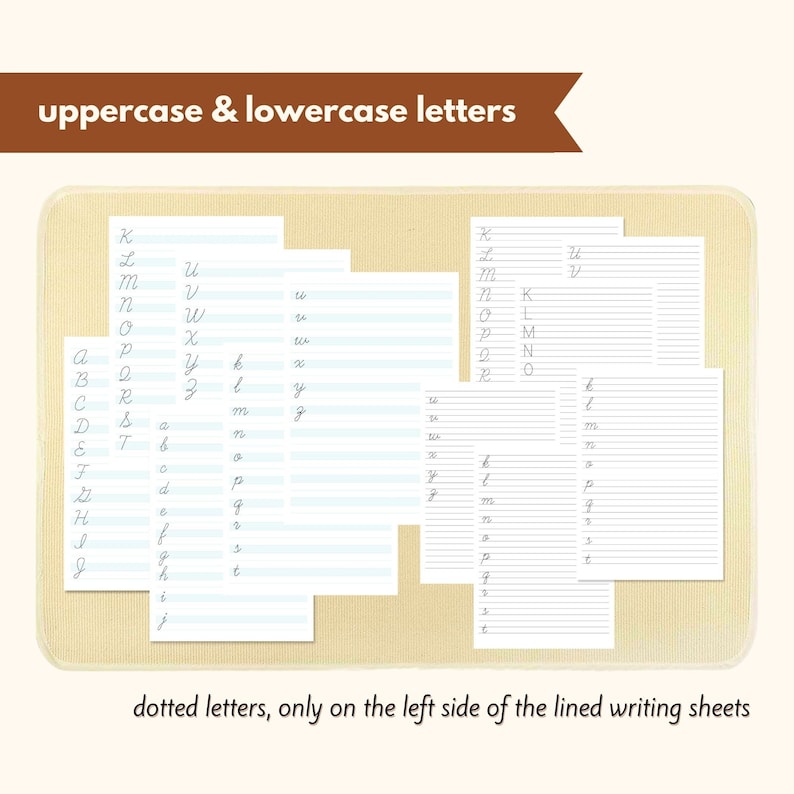 Montessori Blue-lined CURSIVE Letter Writing Sheet Tracing Activity ...