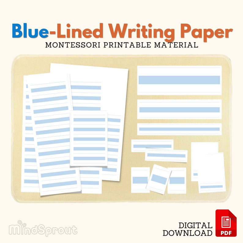 Montessori Writing Paper BUNDLE Sheet Strip Booklet Montessori Language ...