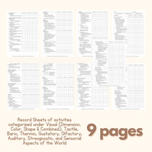 Primary Montessori Activities Monitoring Record Sheets Scope and ...