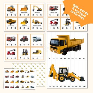 Preschool Language Activity Vocabulary Building CONSTRUCTION VEHICLE ...