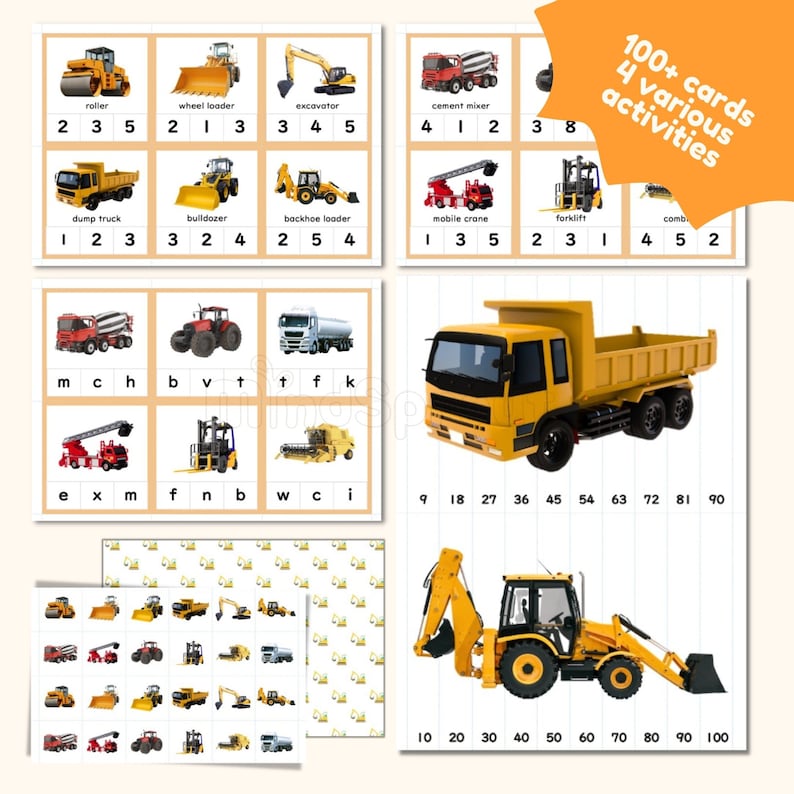 Preschool Language Activity Vocabulary Building CONSTRUCTION VEHICLE ...