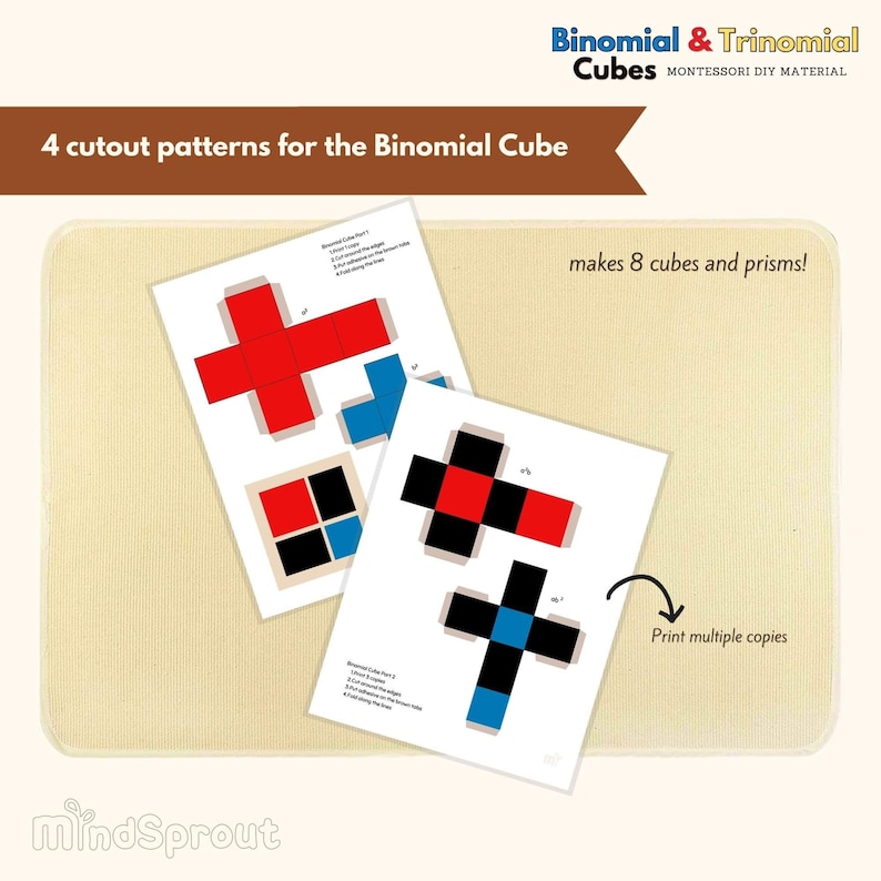 DIY Binomial Cube & Trinomial Cube Montessori Sensorial Material DIY ...