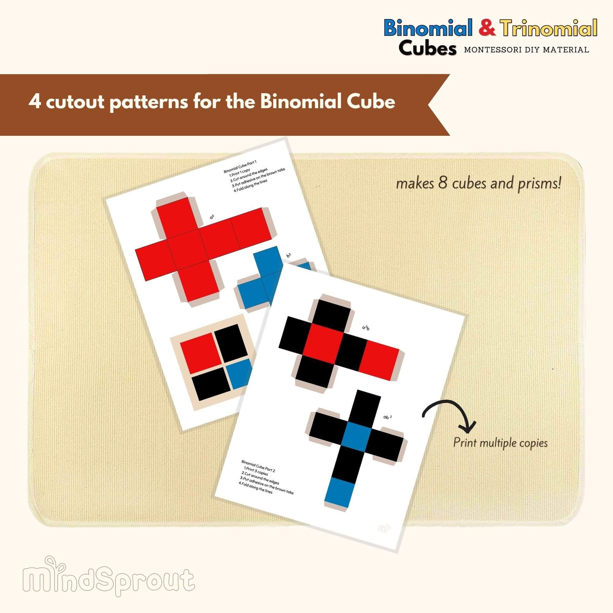 DIY Binomial Cube & Trinomial Cube Montessori Sensorial Material DIY ...