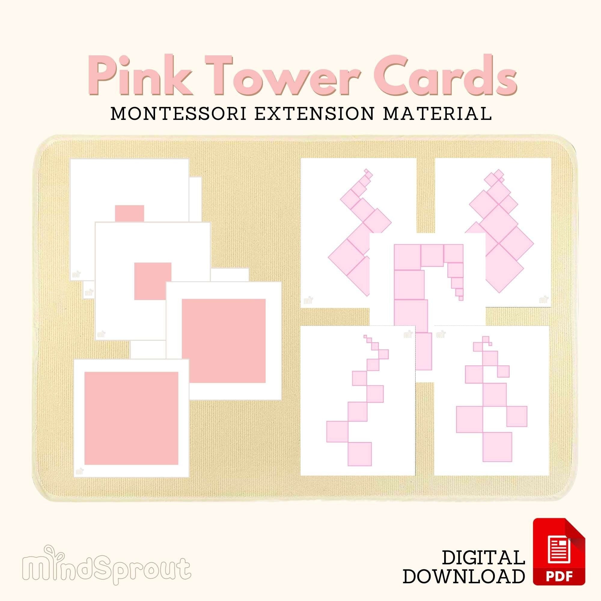 Pink Tower Cards Montessori Sensorial Material Pink Tower Pattern Cards ...