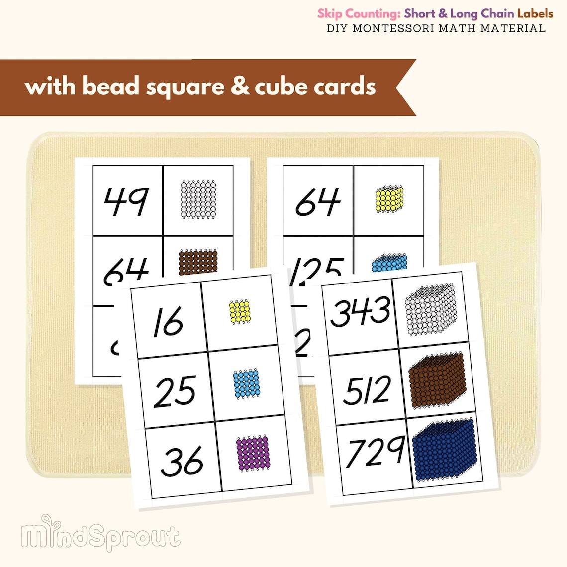Montessori Short Chain and Long Chain Labels Montessori Math Material ...