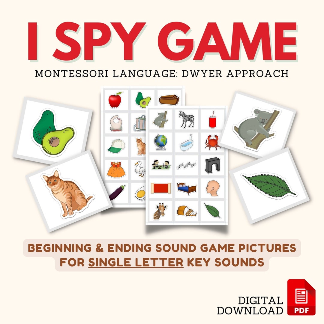 I Spy Sound Game Picture Cards Alphabet Letters DIY Montessori Language ...