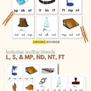 CONSONANT BLENDS Beginning & Ending Sound Montessori Language Blue ...