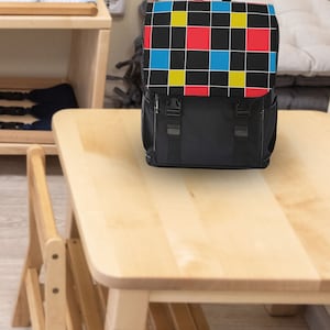 Montessori Teacher Backpack Front Flap Shoulder Back Bag Trinomial Cube ...