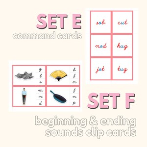 PINK Language Series PBG Montessori Language CVC Word Clip Card ...