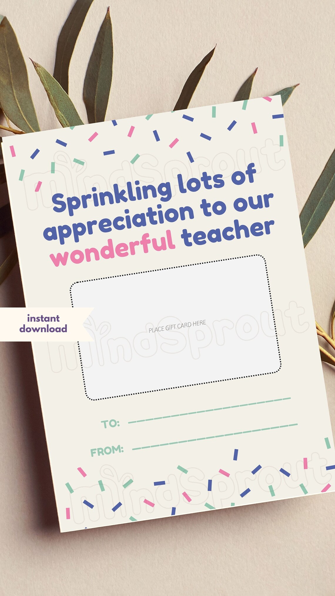 Teacher Gift Card Holder Ice Cream Gift for Teacher Appreciation Sweet ...