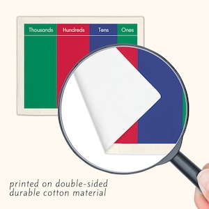 Place Value Work Mat Montessori Math Material Montessori Mat Cotton ...