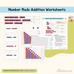 ADDITION With Bead Bars & Number Rods Montessori Math Material ...