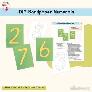 Montessori Sandpaper Numbers DIY Template Montessori Math Material ...