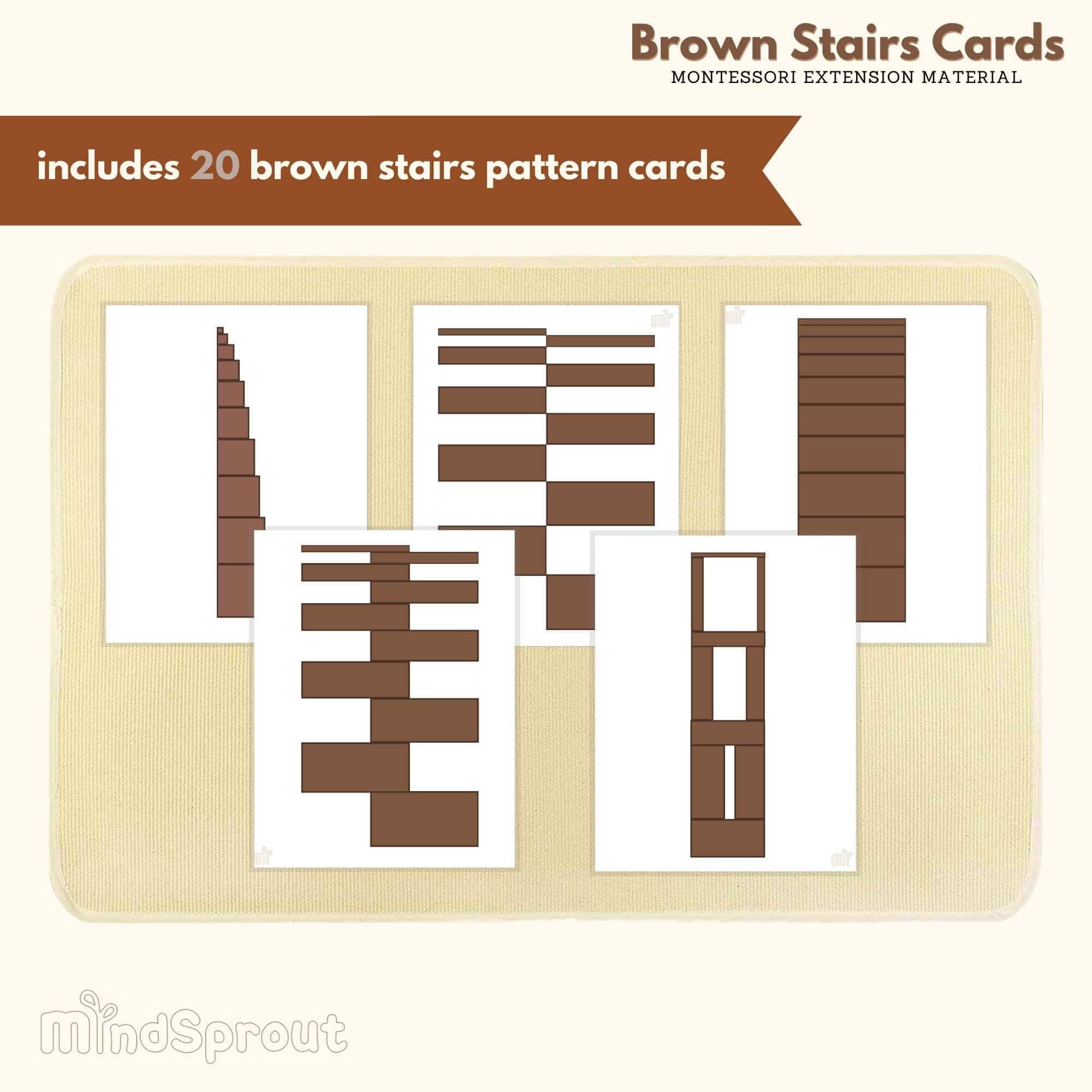 Brown Stairs Cards Montessori Sensorial Material Brown Stairs Pattern ...