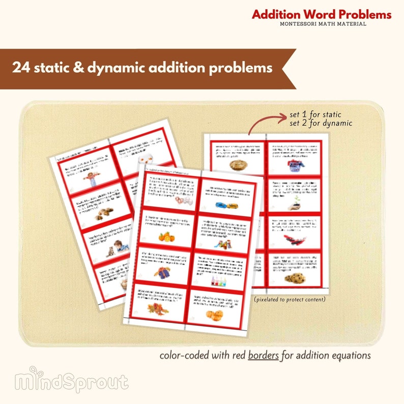 Addition Word Problems Montessori Math Material Extension Activity Math ...