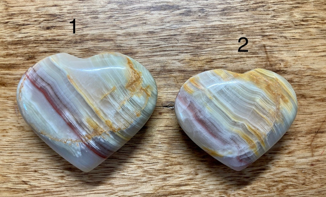 You Choose Pink Banded Calcite Heart Pink Banded Calcite - Etsy