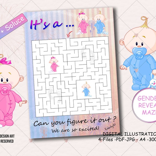 Gender Reveal Maze Game - Etsy Denmark