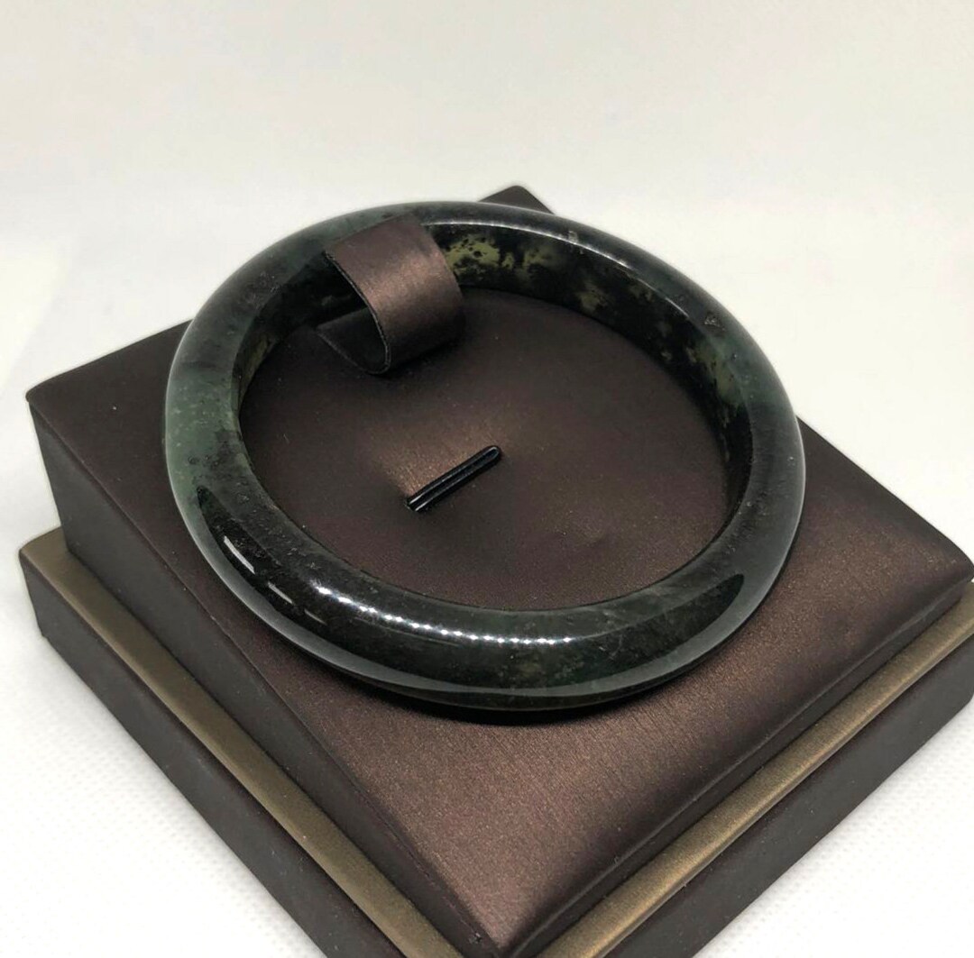 58mm Natural Grade A Serpentine Jade Bangle Gift for Her B1764 - Etsy