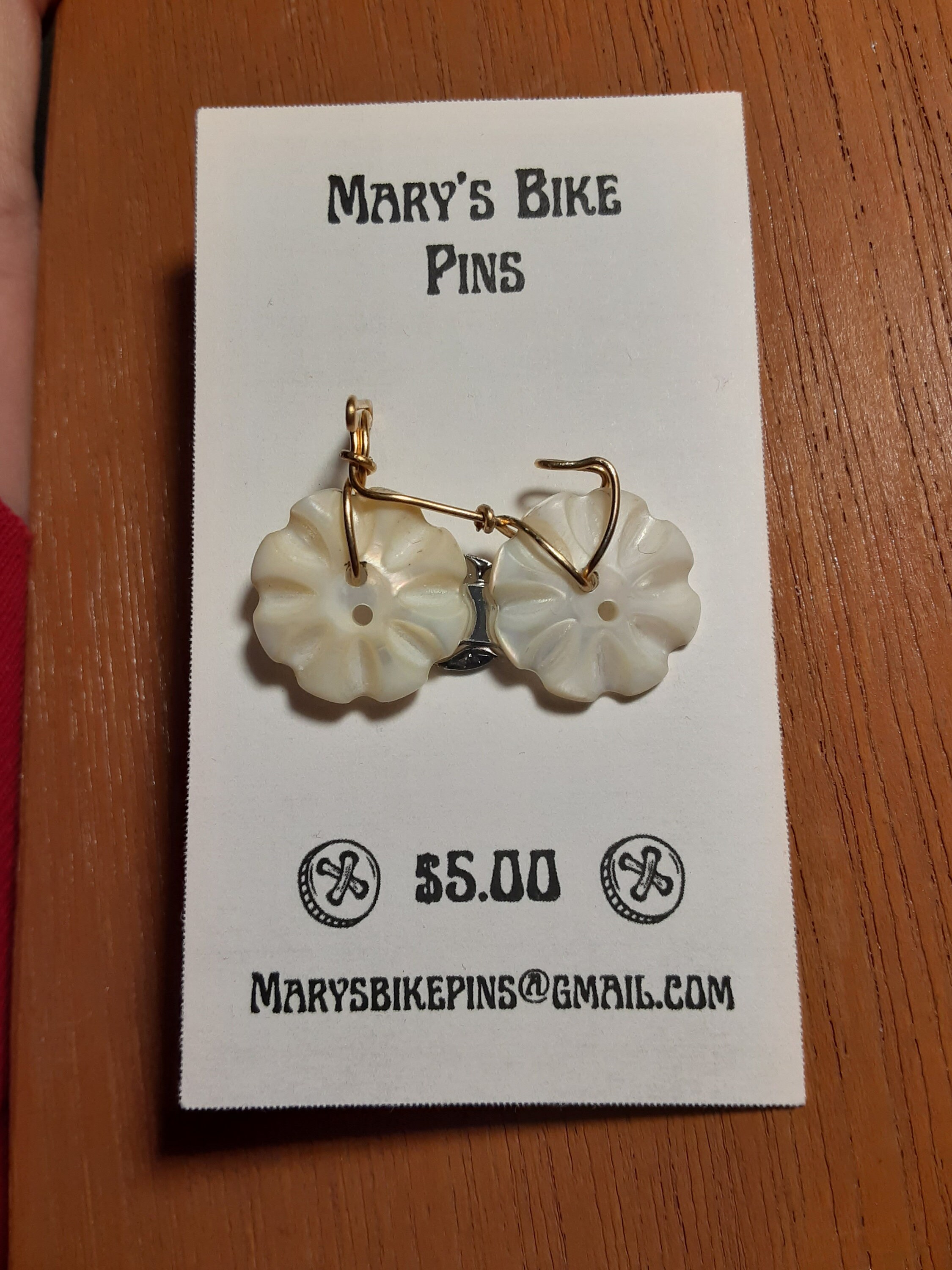 Handmade Button Bike Pin. Button Styles Vary - Etsy