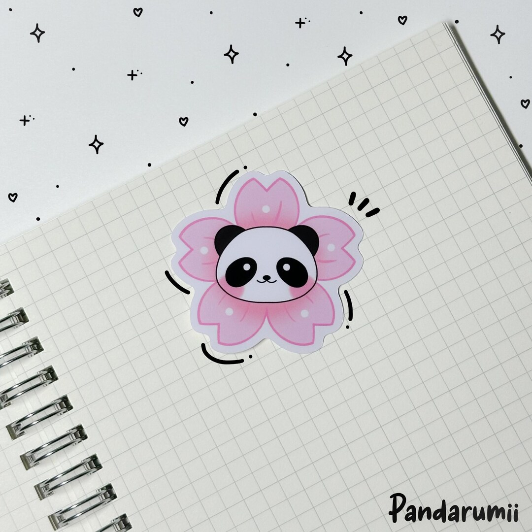 Sticker Cute Panda Sakura / Cherry Blossom / Kawaii Panda nono - Etsy