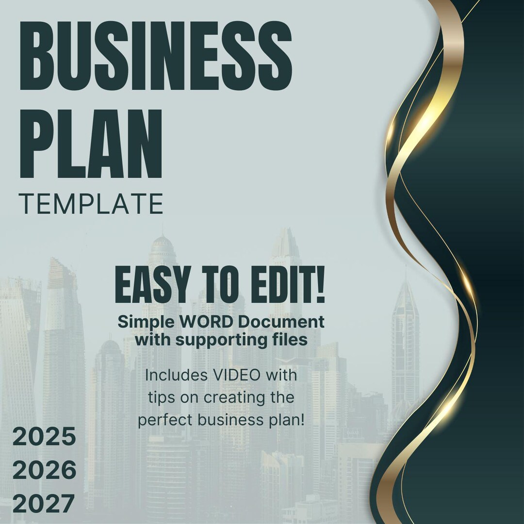 Business Plan Template - EASY TO USE Word Document With Supporting ...
