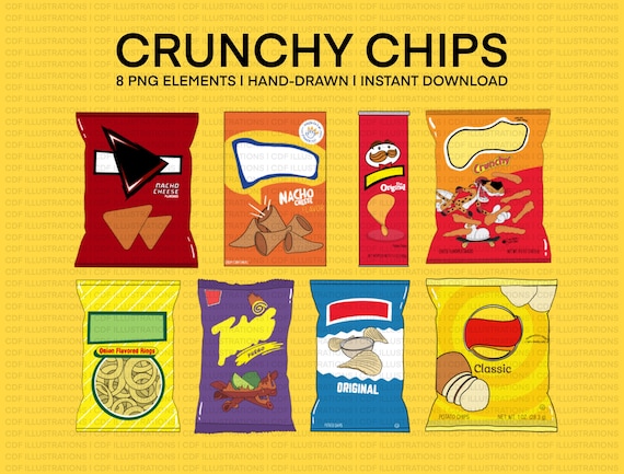 Chips Clip Art Crisps Clip Art Junk Food Clip Art Food - Etsy