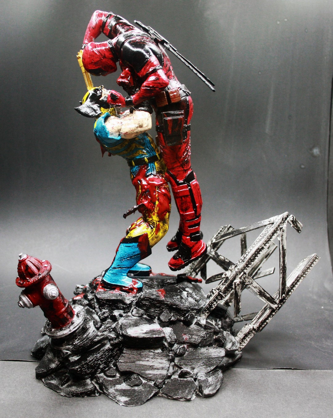 Deadpool Vs Wolverine Diorama Versus Marvel Figurine 3D Printed Hand ...