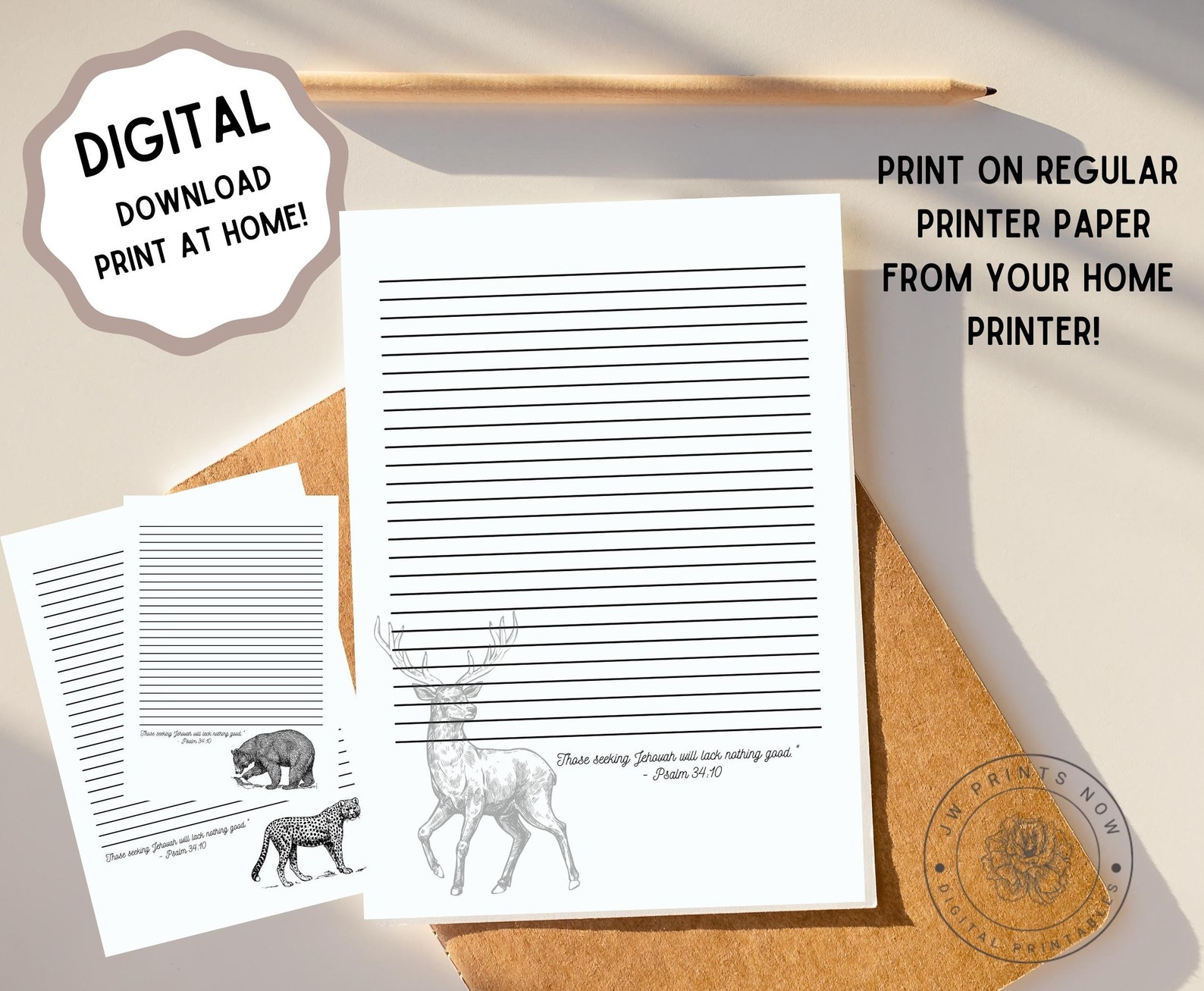 Printable JW Animals Letter Writing Stationary Pack 2022 - Etsy