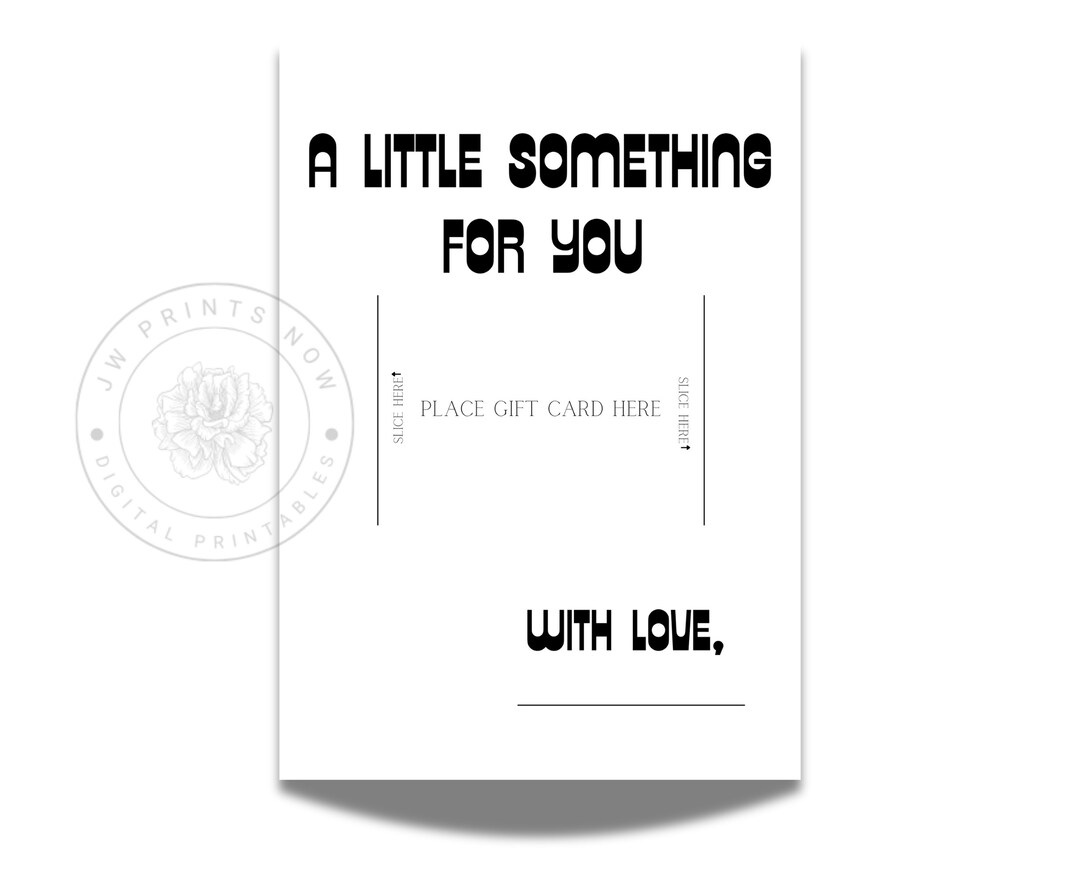Simple Black & White Gift Card Holder: 5x7 Printable Greeting Card ...