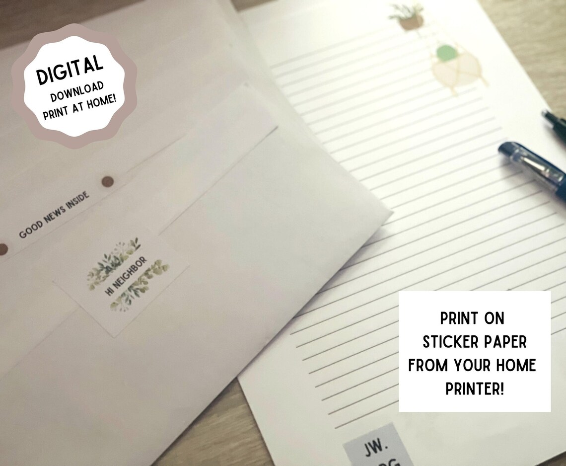 Printable JW Letter Writing Stickers Instant Download | Etsy