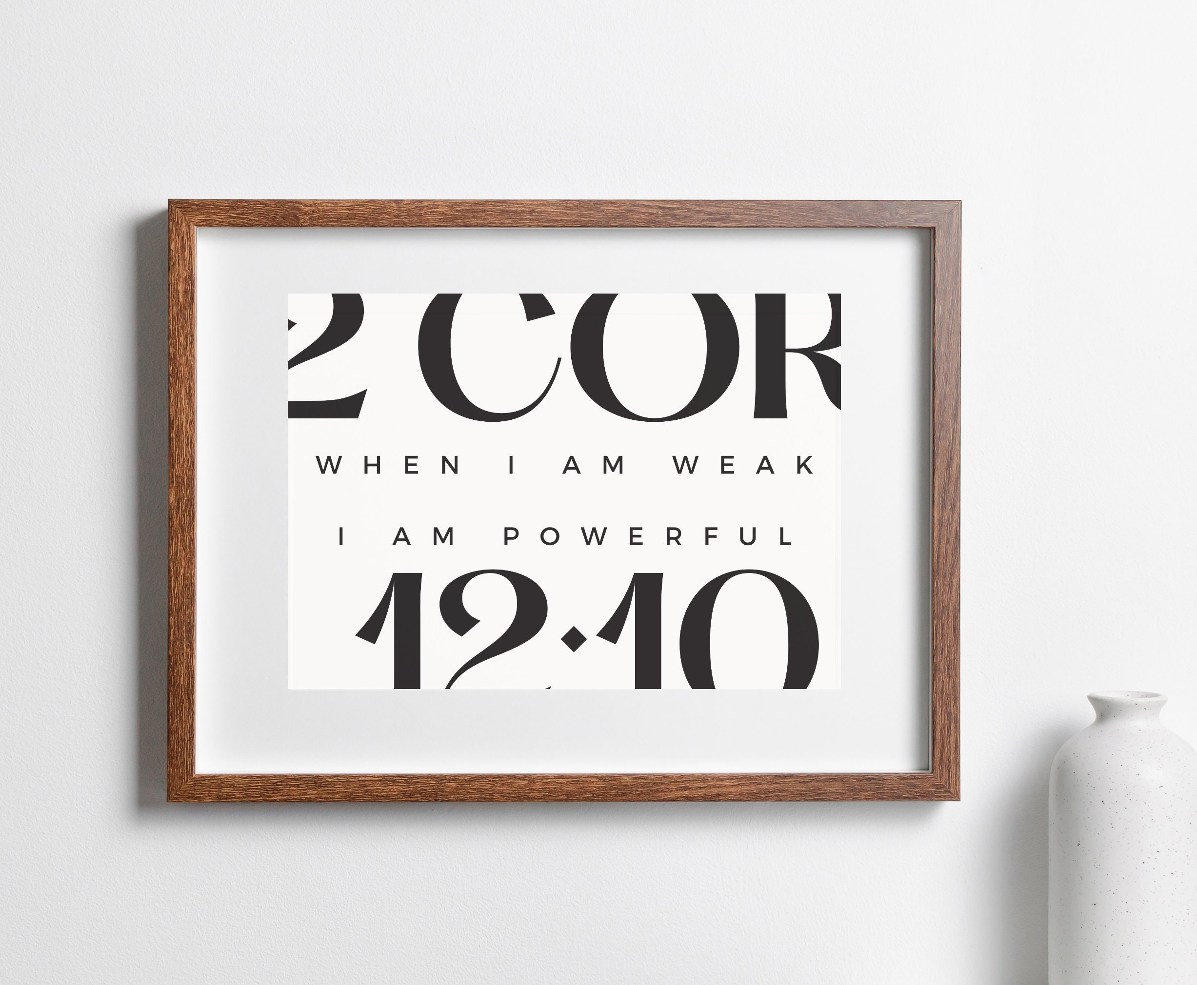 2 Cor 12:10 Art Print PRINTABLE INSTANT DOWNLOAD Digital - Etsy