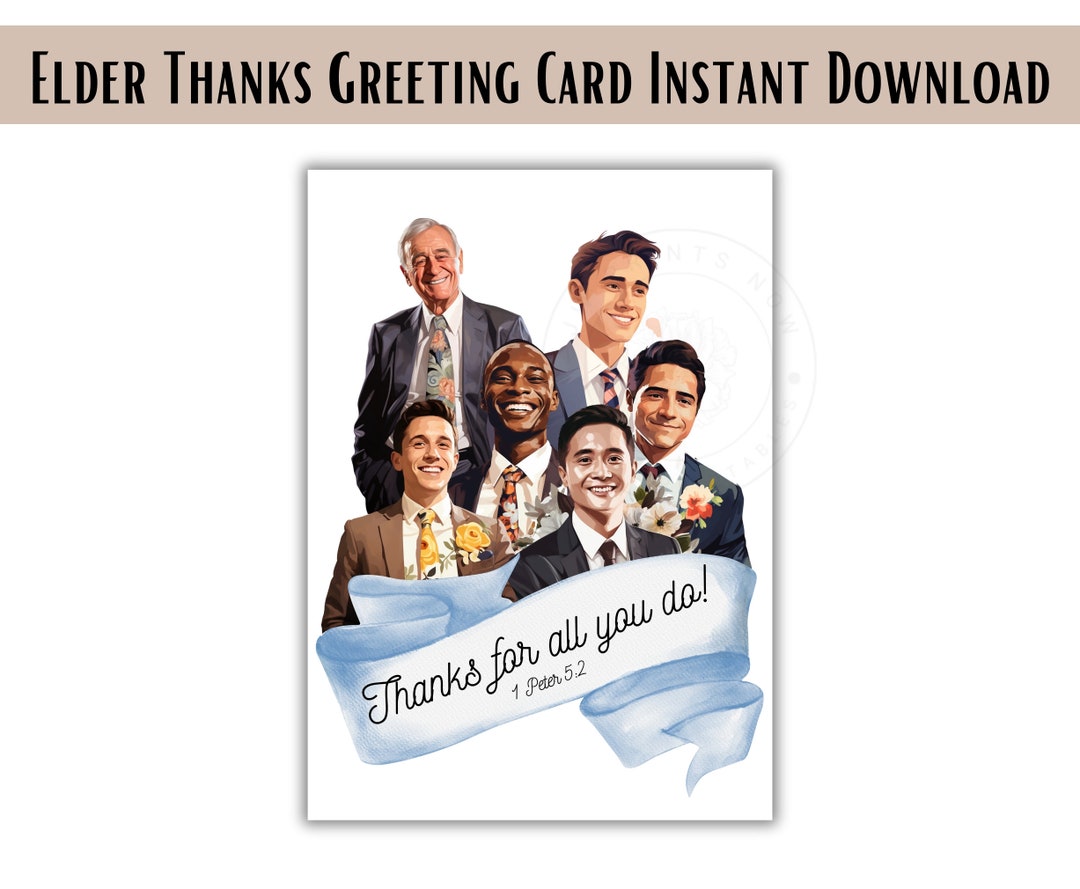 Elder Thanks - JW Gifts - JW Elder Gift - Instant Download - 5x7 ...