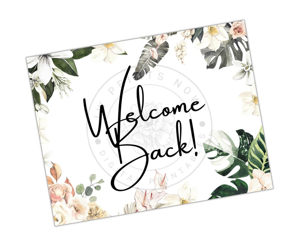 Welcome Back Sign Instant Download Digital Download JW | Etsy